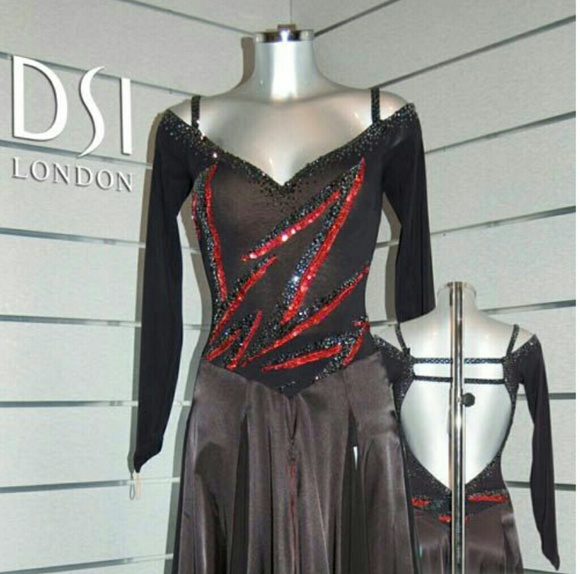 dsi dance | Dresses | Dsi London Smooth Gown With Hematite Swarovski ...